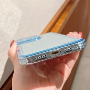 Accessories | Light Blue Transparent Phone Case With Glitter Detailing ...